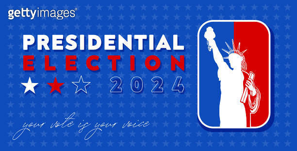 Campaign Poster United States Presidential Election 2024 with statue of ...