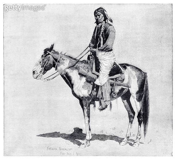 Native american comanche chief riding horse 1891 (2010041642) 일러스트, 무료 ...