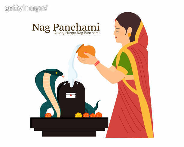 Indian women performing naag panchami puja shivaratri lord shiva puja ...
