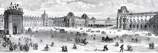 Paris Louvre seen from Carrousel du Louvre square 1857 (1951005595 ...