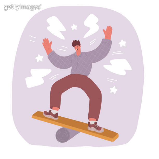 Vector illustration of Work life balance. Equality, Mental stability ...