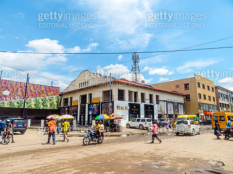 City Street In Kinshasa In The Democratic Republic Of Congo 이미지 ...