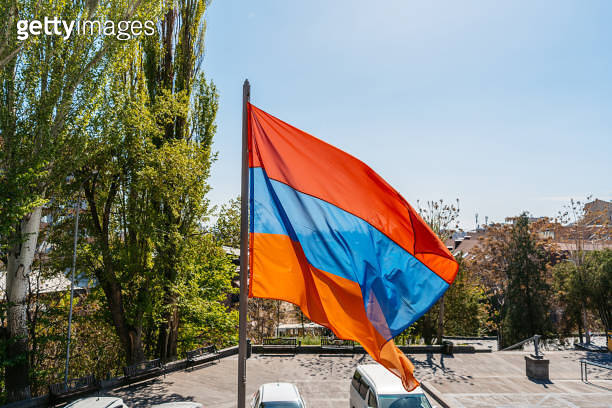 Armenian Flag Waving In The Wind In Yerevan In Armenia (2159149779 ...