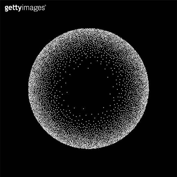 Radial grain pattern, pointillism vector illustration. Abstract circle ...