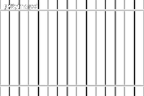 Prison cage bars 3d vector illustration. Realistic metal vertical ...