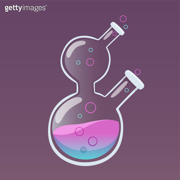 Laboratory glass beaker vector illustration. Lab chemistry test. Flask ...