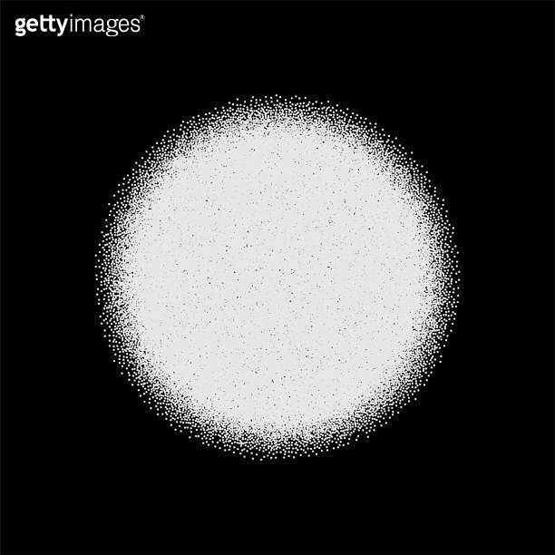 Radial grain pattern, pointillism vector illustration. Abstract circle ...