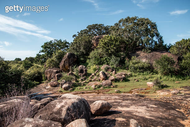 Nature Rock Boulder scenery at Yala National Park in Sri Lanka with ...