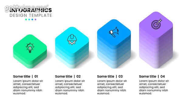 Infographic template. 3d columns with 4 steps 이미지 (2157094358) - 게티이미지뱅크