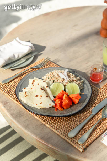 Maldives breakfast table with traditional Mashuni Coconut Salad and ...