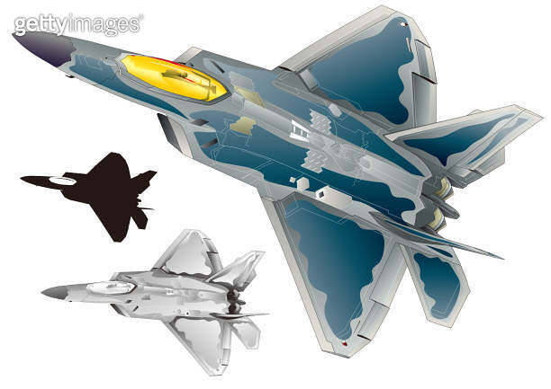 Blue gray colored Twin jet engine multi role stealth fighter plane ...