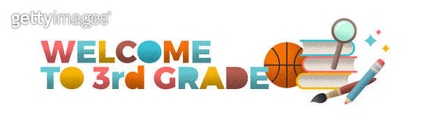 Welcome to 3rd grade - banner with school supplies. Vector illustration ...