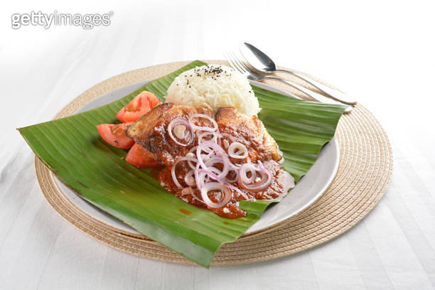 chef special spicy sambal onion chilli grilled stingray fish seafood ...