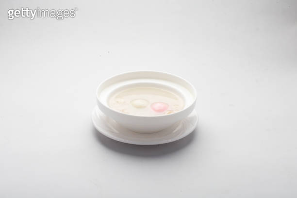 chef boiled red bean peanut paste sweet hot soup with peanut and black ...