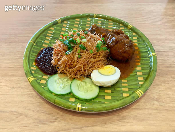 traditional peranakan wok fried nonya mee siam noodle spicy chilli ...