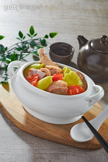 traditional chinese fried braised hot and spicy chilli tomato sauce ...