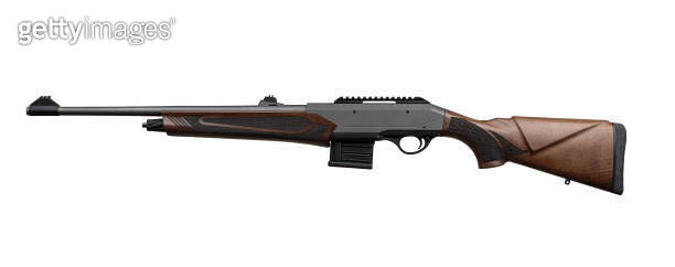 Semi-automatic rifled carbine. Hunting rifle with a wooden butt ...