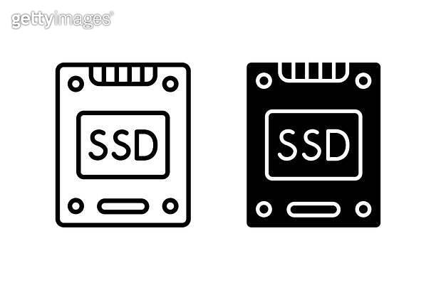 Ssd icon vector set. Ssd storage backup symbol (2004344083) - 게티이미지뱅크