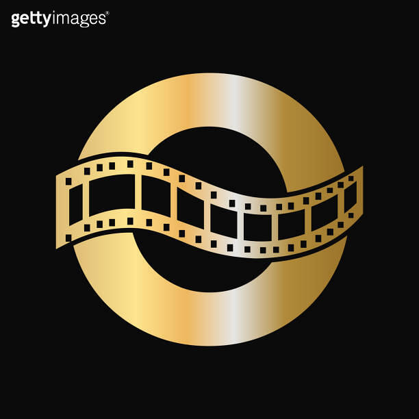 Letter O with Films Roll Symbol. Strip Film Logo For Movie Sign and ...