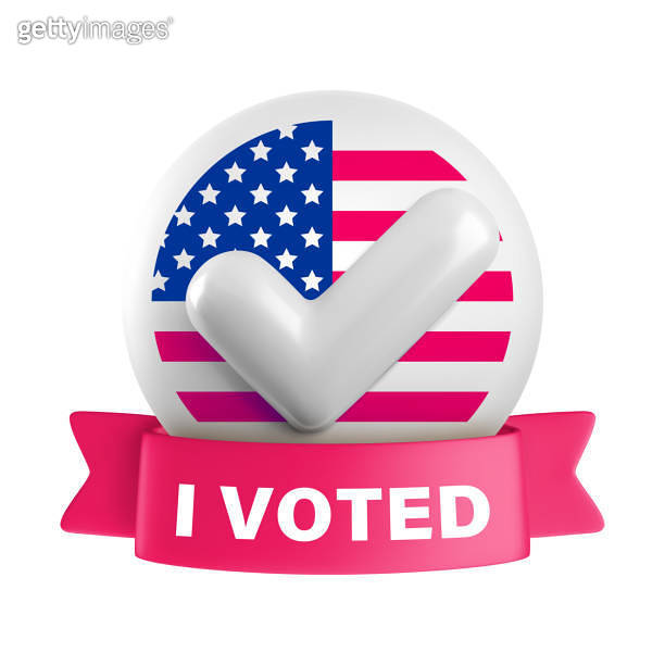 Vector I Voted Badge. Realistic 3d USA election voting round badge with ...