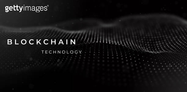 Blockchain technology background. Abstract digital network concept ...