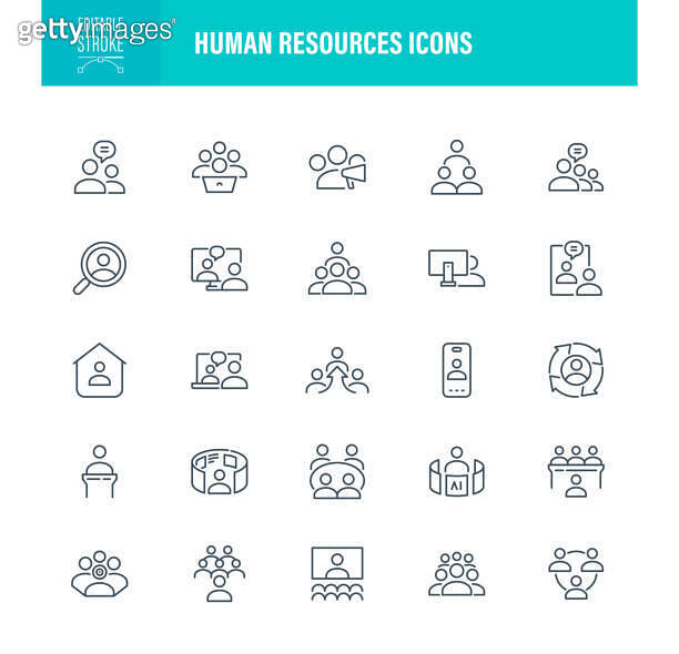 Human Resources Icons Editable Stroke 이미지 (2150512592) - 게티이미지뱅크