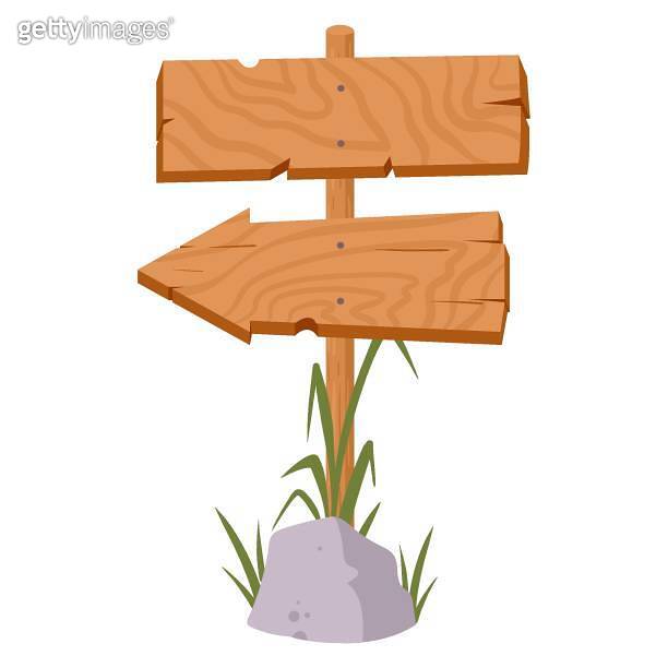 Wooden sign board. Rustic wood pathfinding sign, arrow direction sign ...