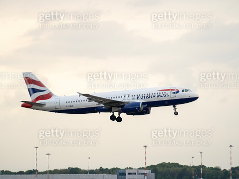 British Airways Airbus A321 neo is landing at MXP Milano Malpensa ...