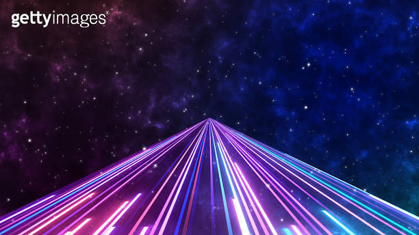 4K of Traveling through star fields space colorful light glowing. Space ...