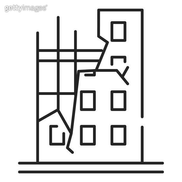 Ruined building icon vector isolated. 이미지 (2152688412) - 게티이미지뱅크