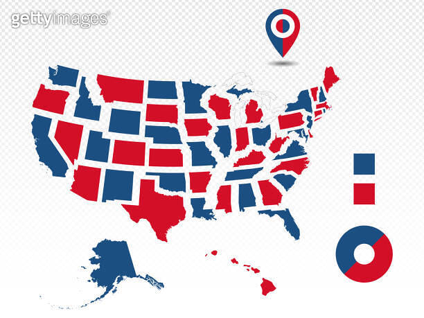 Vector Us Election Results Map American Presidential Election 이미지 3184