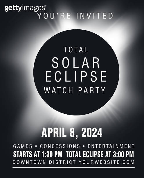 Total Solar Eclipse 2024 watch party event invitation design template ...