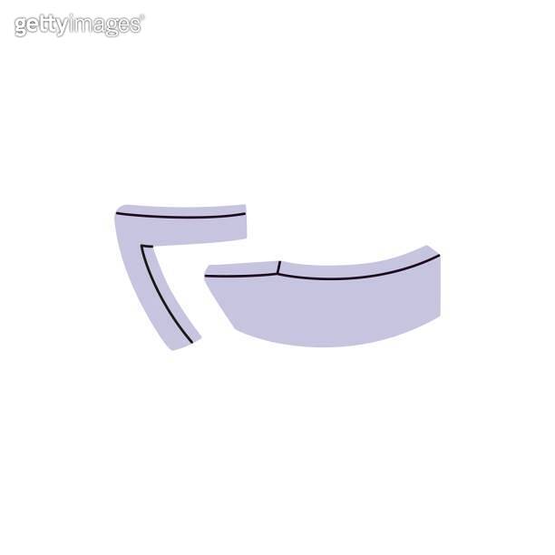 Arrow pointing turn to left or right side. Geometric shape, line ...