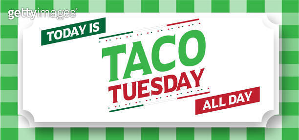 Taco Tuesday sign advertisement design concept for restaurants and bars ...