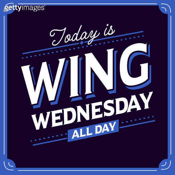 Wing Wednesday sign advertisement design concept for restaurants and ...