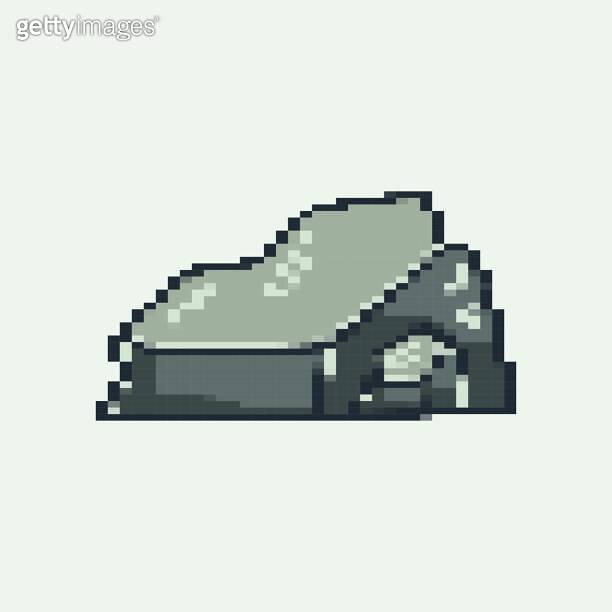 Stone and rock. Landscape nature element. 8 bit sprite. Game ...