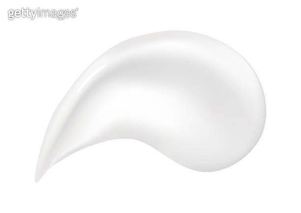 White cream. Realistic creamy or lotion texture, gel blob, shower gel ...