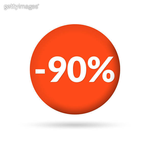 90% price off sticker, badge or label set. 90 percent sale. Discount ...