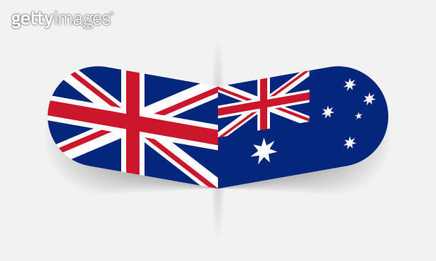 UK and Australia flags. Australian and British flag, national symbol ...