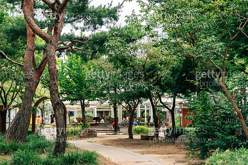 Yuseong Hot Springs Public Foot Bath park in Daejeon, Korea 이미지 ...
