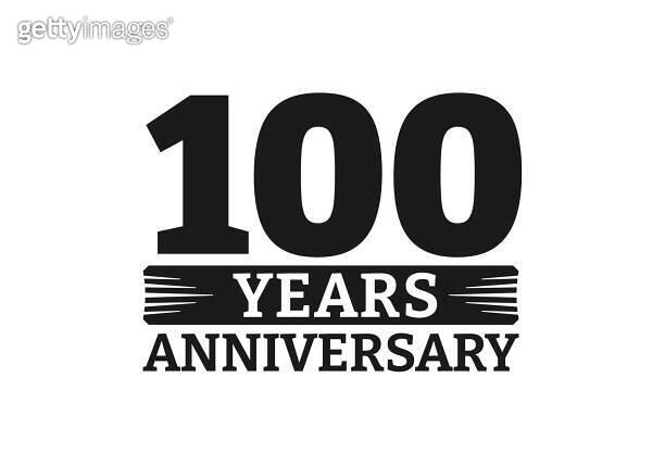 100 years logo or icon. 100th anniversary badge. Birthday celebrating ...