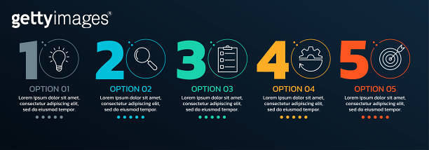5 step, option infographic template. Process diagram, business ...