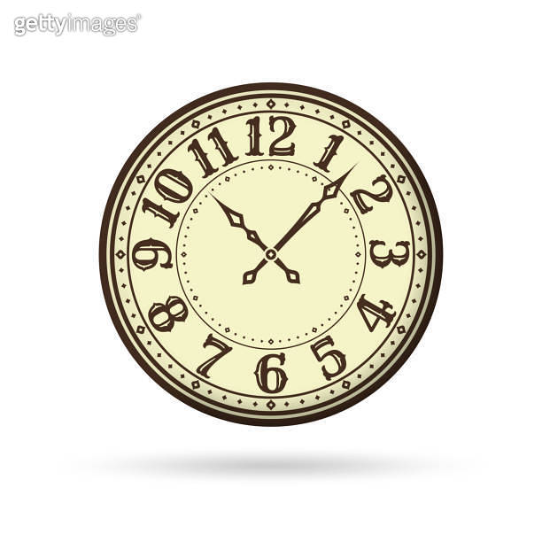Old clock face. Vintage watch with retro numeral. Antique clock-face ...