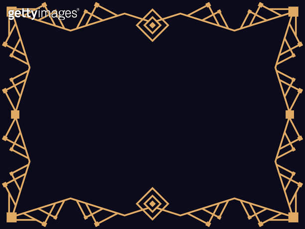 Art deco frame. Vintage linear border. Design a template for ...
