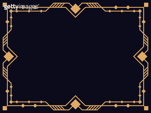 Art deco frame. Vintage linear border. Design a template for ...
