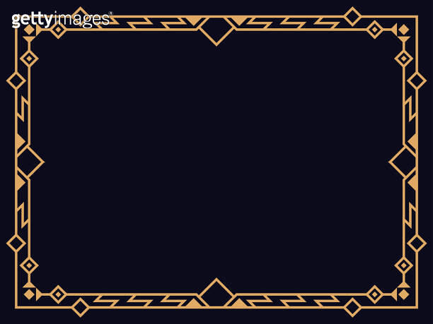 Art deco frame. Vintage linear border. Design a template for ...