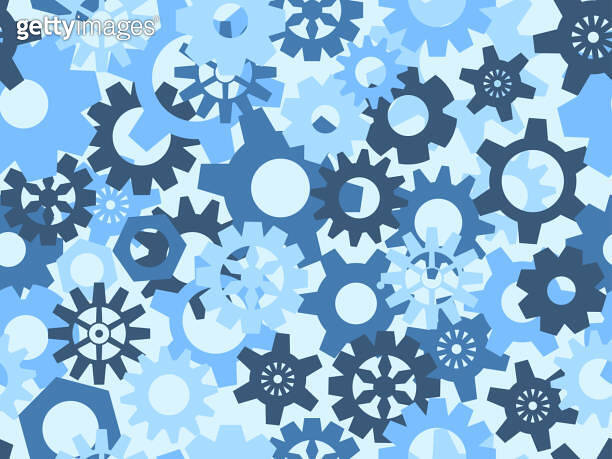 Seamless pattern of gears in steampunk and atompunk style. Jagged ...