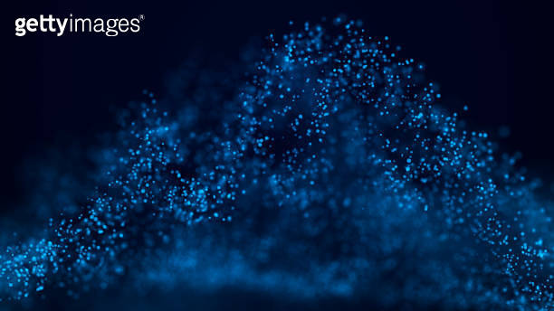 Technological wave of points. Digital background. Great data ...