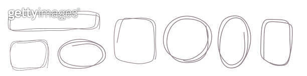 Hand drawn textbox frames blank template set. Isolated text box. empty ...