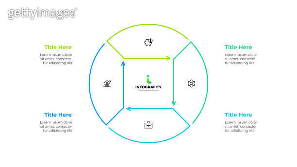 Outline cycle diagram divided into 4 sectors. Design concept of four ...